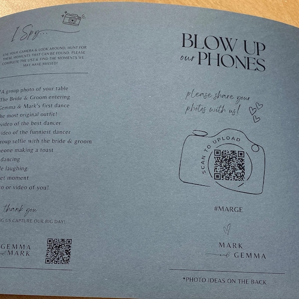 Capture the Love I Spy Wedding Game Qr Code Template Thank You Note ...