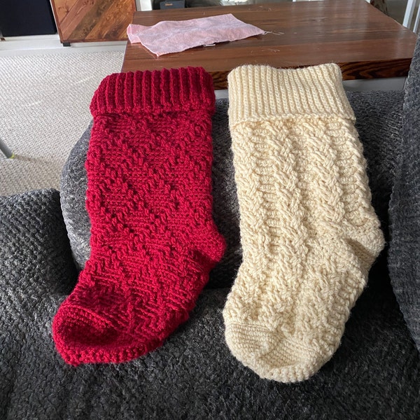Crochet Pattern: Diamonds & Fur Christmas Stocking Crochet Stocking ...