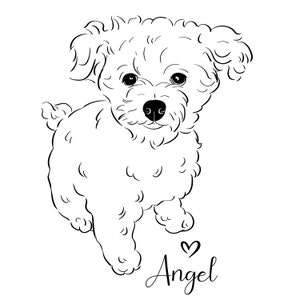 Custom Dog Outline, Dog Portrait INK, Pet Tattoo Commission, Line Art ...
