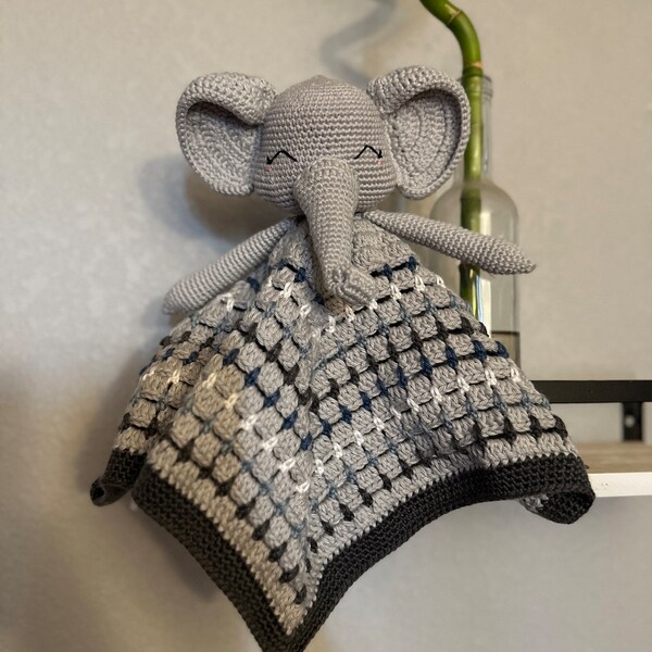 Elephant Crochet Lovey Blanket | Edward Elephant Lovey | Crochet ...