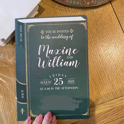 AURELIA Literary Book Invite Set Vintage DIY Invitation Editable ...