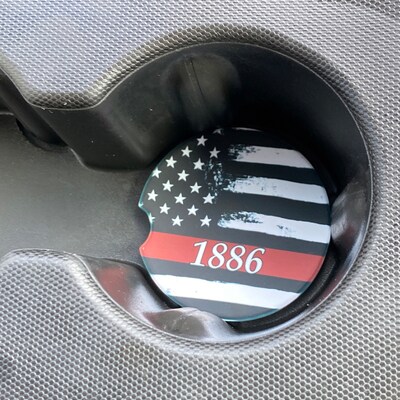 Thin Red Line Car Coaster Set Red Line Flag Red Lives Matter ...