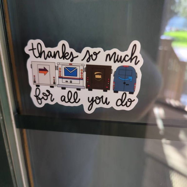 Thank You Mailbox Decal New, Mailman Sticker, Mailman Gift, Mailbox ...