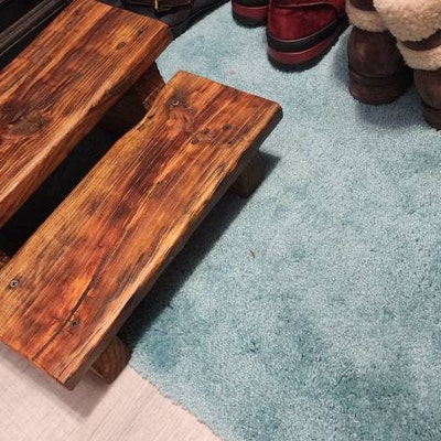 Rustic Wooden Step Stool - Etsy