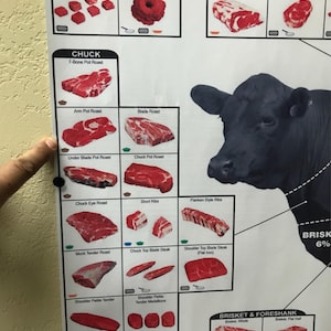 Pork Cuts Butcher Chart Laminated Poster - Etsy