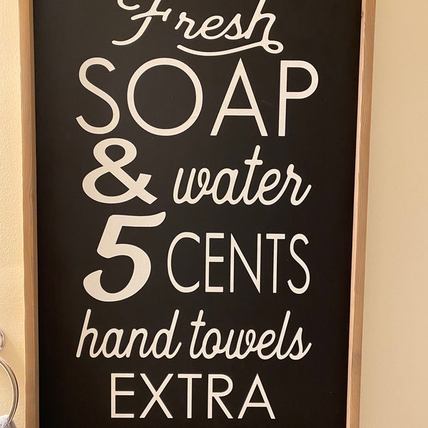 Fresh Soap & Water Sign | Rustic Farmhouse Bathroom Decor - Etsy