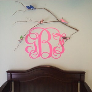 Monogram Wall Decal Vinyl Decor for Wall Large Vine Monogram - Etsy