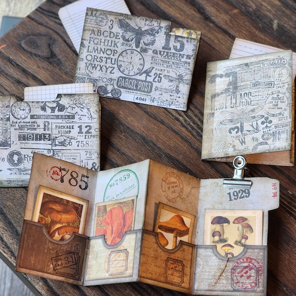 Mini File Folders, Scrapbook Kit, Junk Journal Kit, Notecards, Scrap ...