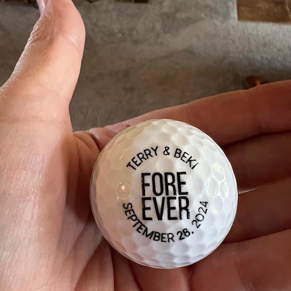Fore Ever Custom Golf Ball Wedding Favors for Guests, Bulk Wedding ...