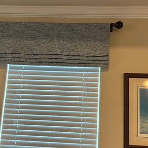 Faux fake Flat Roman Shade Valance With Greek Key Banding - Etsy