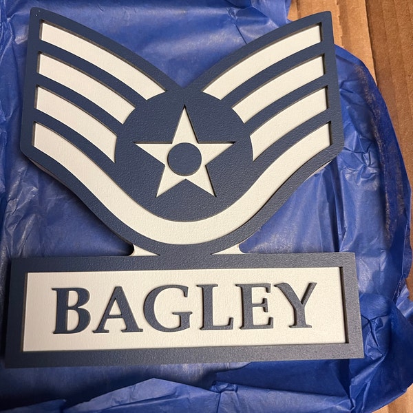 USAF Self Standing Rank Name Plate - United States Air Force Self ...