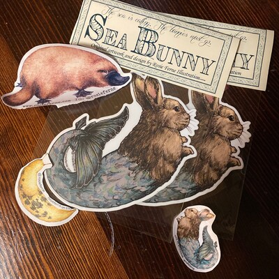 Sea Bunny Vinyl Sticker Bunny Decal, Rabbit Decal, Easter Decal, Bunny ...