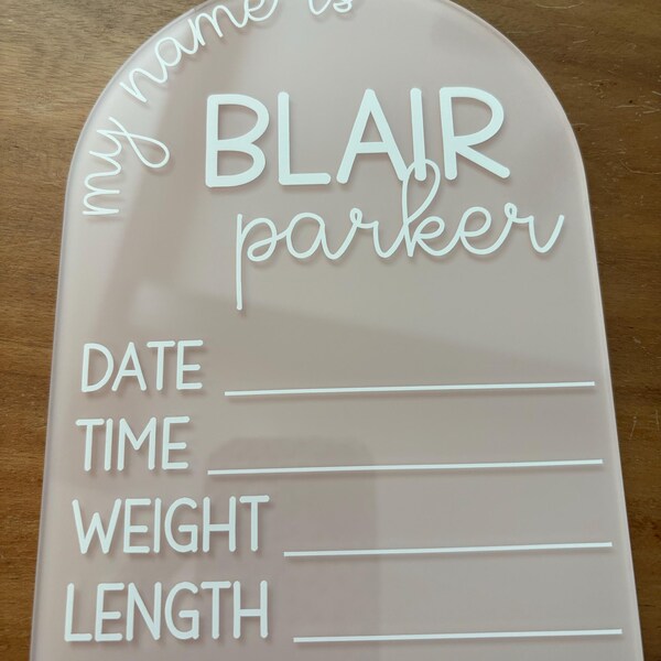 Birth Announcement Sign, Personalized Birth Stats Sign, Custom Baby ...