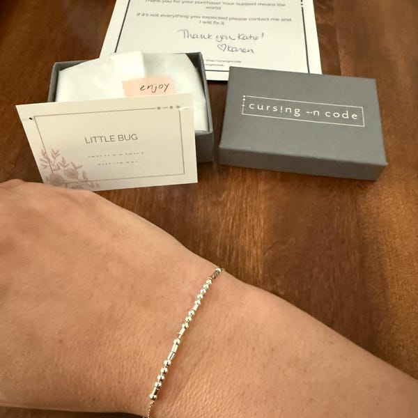 Morse Code Bracelet, Personalized Dainty Beaded Bracelet, Profanity ...