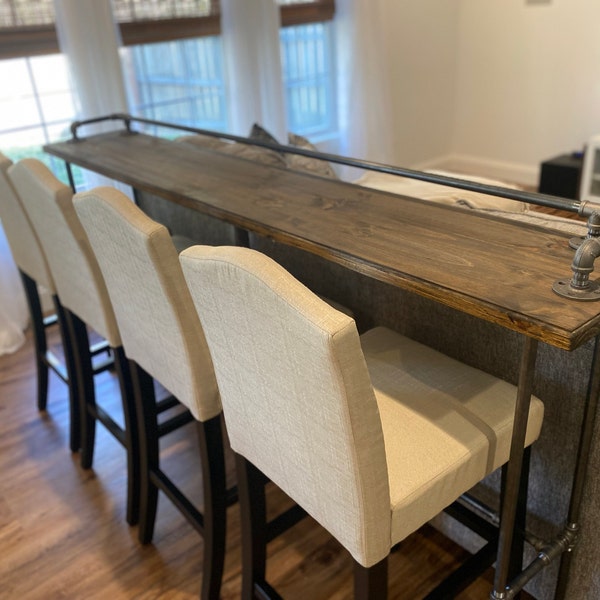 Wooden Sofa Bar Table, Industrial Wood Bar Table Buffet Table ...
