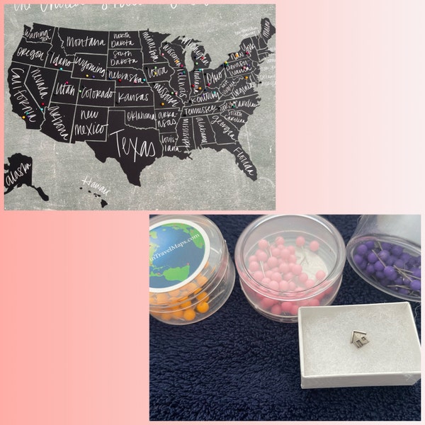 Round Map Pins - 15 Colors Available - Set of 50 - Round Push Pins - Etsy