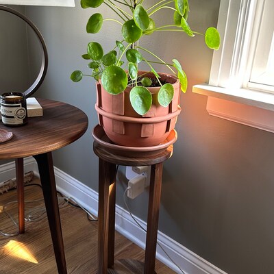 11 Wide Tall Liz Table Tall Narrow Hardwood Side Table, Skinny Wood ...