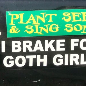 Funny i Brake for Goth Girls Window Decal BUMPER STICKER Gothic Vampire ...