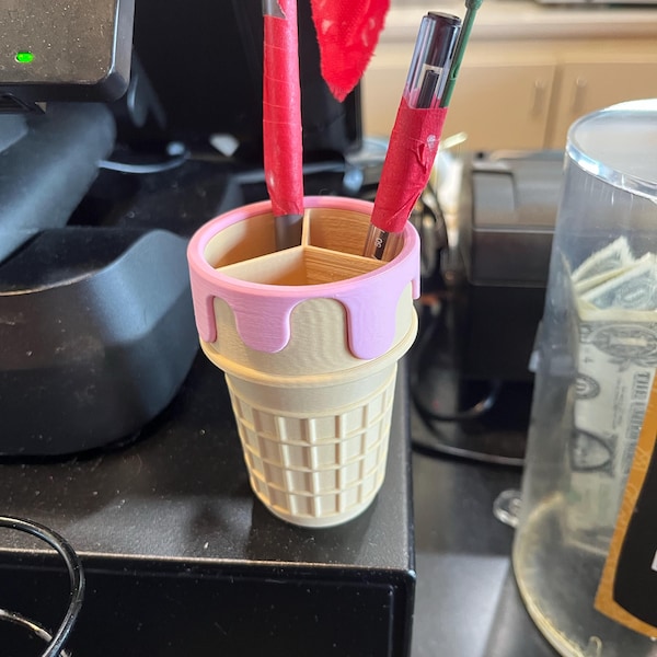 Ice Cream Pen/pencil Holder | 3D Printed Pencil Holder - Etsy