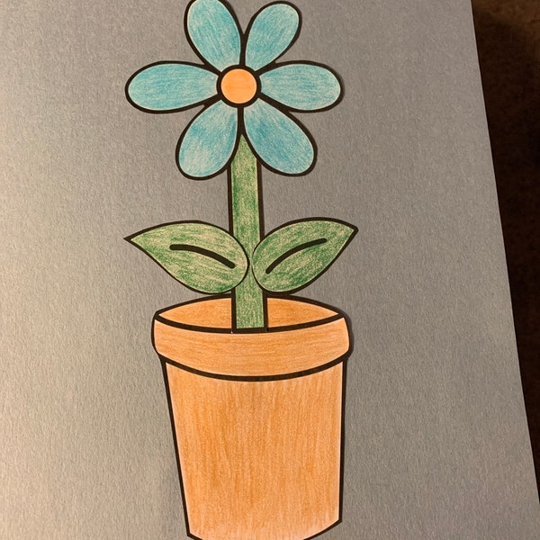 Build a Flower Printable Craft, Spring Paper Craft, Indoor Preschool ...