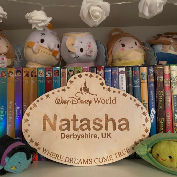 Wooden Plaque Inspired by Disney Cast Member Badges, Wooden Plaque ...