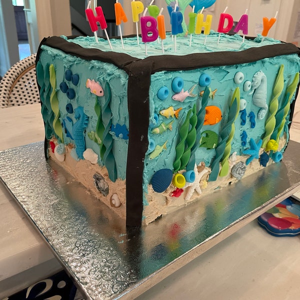 Fondant Tropical Fish Cake Topper,under the Sea,mermaid Tail Cake ...