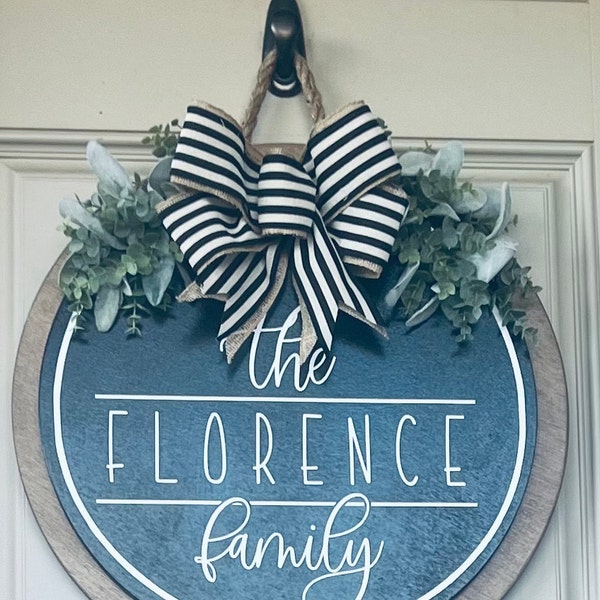 Front Door Decor | Front Door Wreath | Last Name/family | Front Door ...