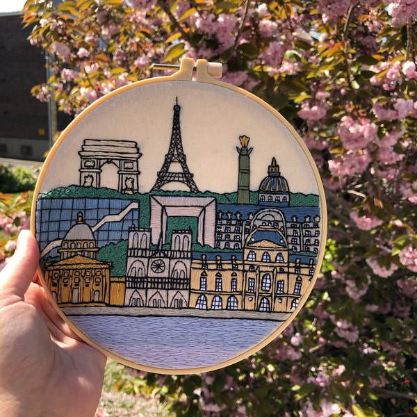 Paris 2, France. Hand Embroidery Pattern PDF. Embroidery Hoop Art. DIY ...
