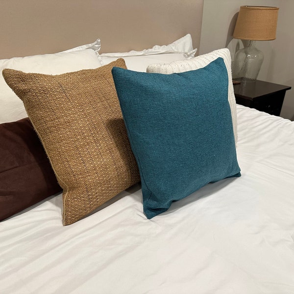 Any Size Linen Throw Pillows for Livingroom Couch, Custom Color ...