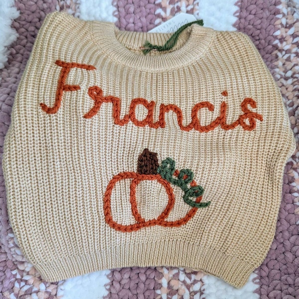 Hand-embroidered HALLOWEEN THEME Ghost Sweater, Glow in the Dark ...