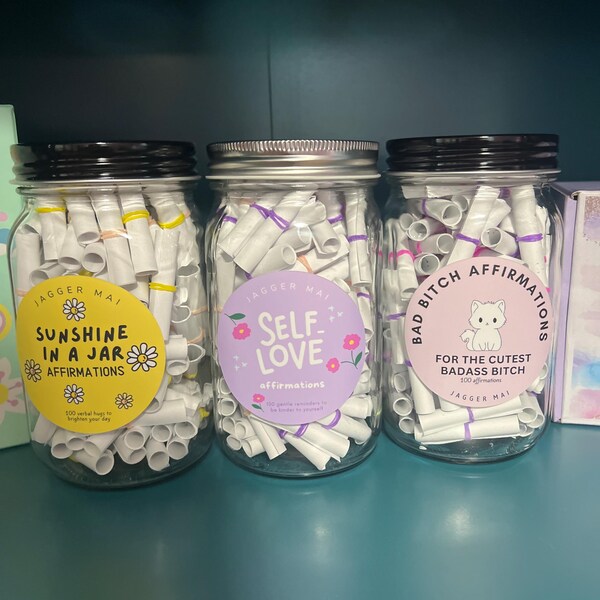 Self Love Affirmation Jar | 100 Self-love Affirmative Cards to Build ...