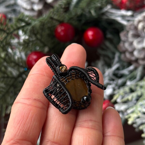 Wire Wrap Cat Ring Freshwater Pearl Kitty Ring, Gift for Cat Lovers ...