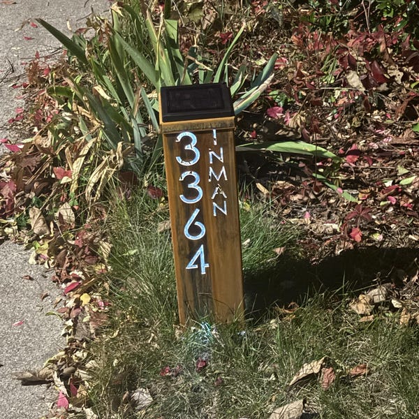 Metal Address Column | House Numbers Steel Column | Address Numbers ...