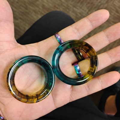 Plugs-concave Plugs-smoke Plugs-resin Plugsblack/white Smoke - Etsy