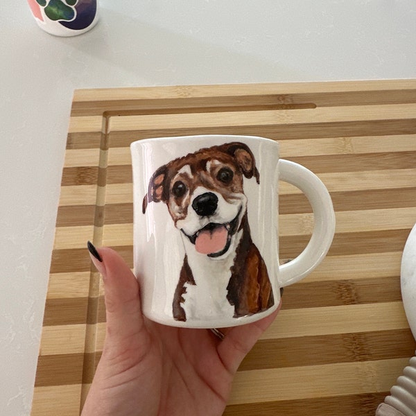 Custom Pet Portrait Mug | Created From Your Photo | Personalized Custom ...