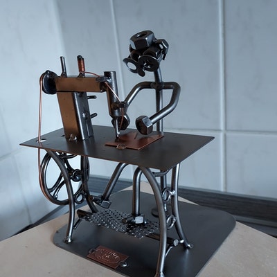 Nuts and Bolts Sculpture sewing Machine Handmade Ornament Figurine - Etsy