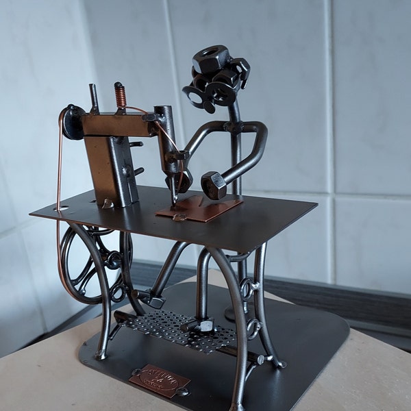 Nuts and Bolts Sculpture "sewing Machine" - Handmade Ornament Figurine ...