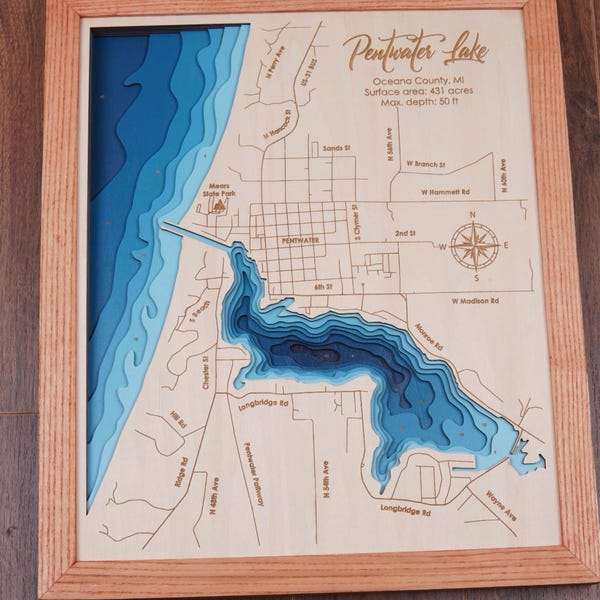 Digital File PDF, SVG Outer Banks North Carolina, Bathymetric Depth ...