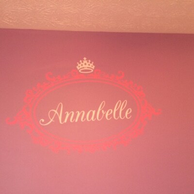 Princess Name Decal, Elegant Personalized Frame, Baby Nursery Name ...