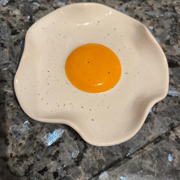 BIG Fried Egg Spoon Rest Handmade Ceramic Kitchen Accessories 7 Wide - Etsy