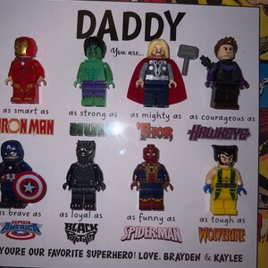 Father's Day Superhero Frame Superhero Father's Day - Etsy