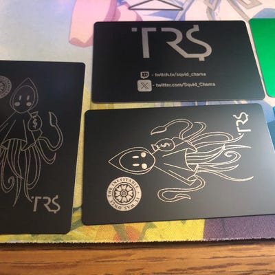 Metal Skip Cancel Undo Cards Matte Black Anodized Aluminum Laser ...