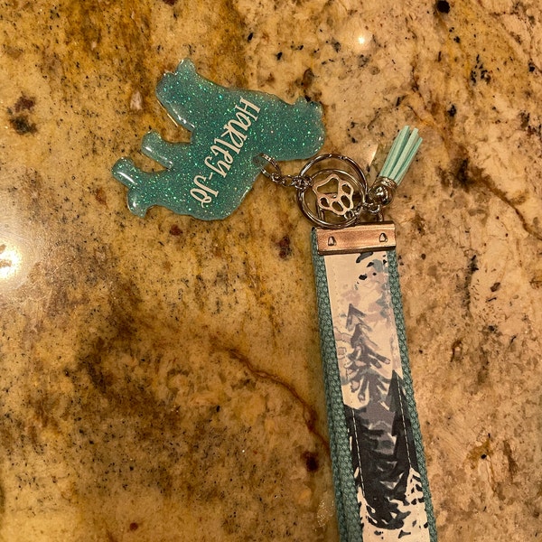 Winter Evergreen Tree Key Fob- 2 Sizes- 3 Colors - Etsy