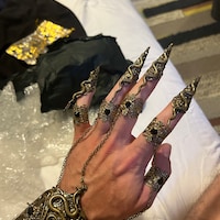 Medusa Hand Armor, Snakes Claw Rings Set for One Hand, Witch Pagan ...