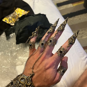 Medusa Hand Armor, Snakes Claw Rings Set for One Hand, Witch Pagan ...
