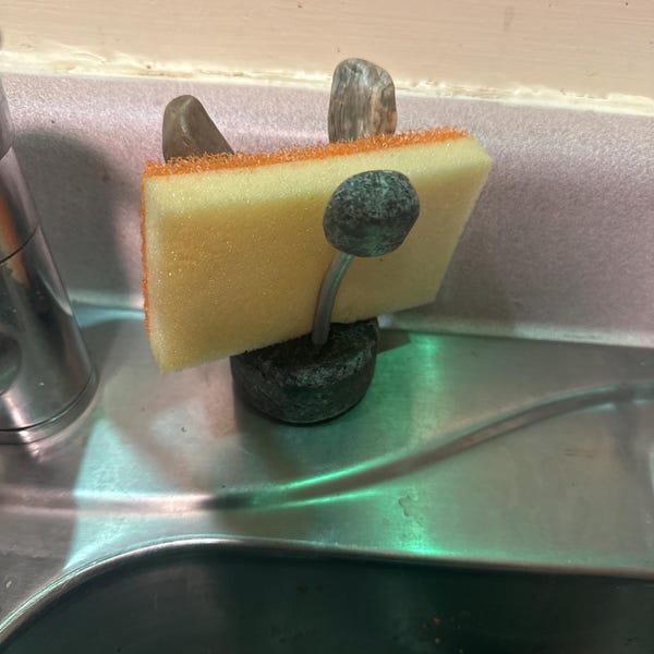 Stone Sponge Holder - Granite Sink Organizer - Kitchen Counter Space ...