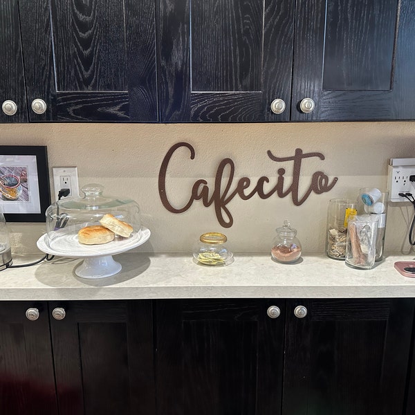 Cafécito Sign | Metal Coffee Bar Sign | Spanish Cafecito Sign | Metal ...