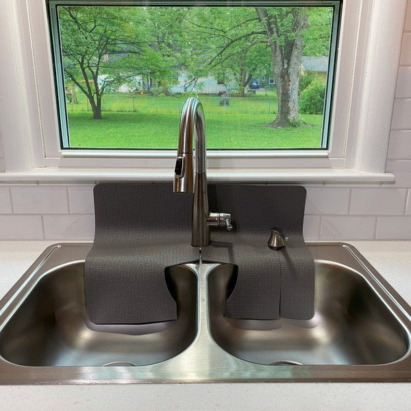 White Double SINK EDGE GUARD, Kitchen, Splash and Countertop Protector ...