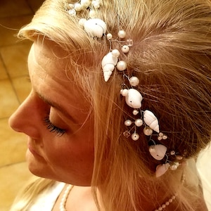 Beach Seashell Headpiece Beach Wedding Hair Vine Shells | Etsy
