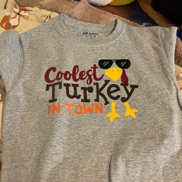 Coolest Turkey in Town Svg, Boys Thanksgiving Svg Dxf Eps Png, Boy ...